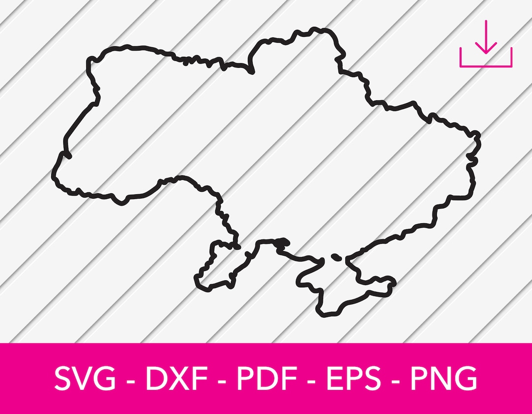 Ukraine Svg, Ukraine Map Svg, Ukraine Ukrainian Map Shape SVG - Sticker ...