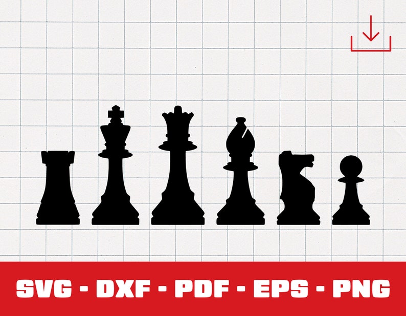 Chess Svg Checker Board Clipart Tabletop Game Png Pawn - Etsy