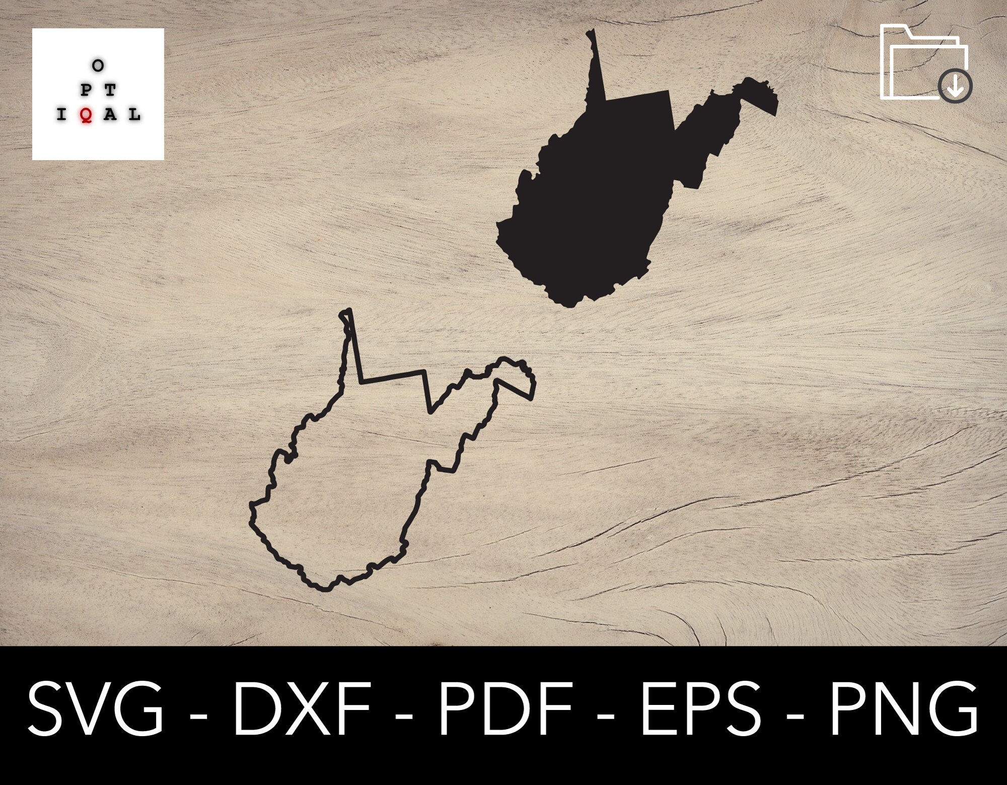 West Virgnia Map Svg West Virgnia Svg Map Outline Svg | Etsy