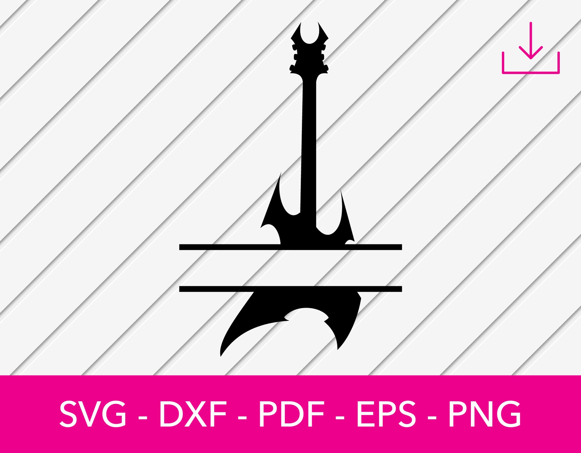 Rock Guitar Split Frame Svg Electric Guitar Svg Heavy Metal - Etsy