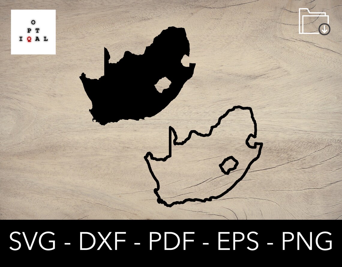 South Africa Svg, South African Map With Outline Svg - Sticker, Vector ...