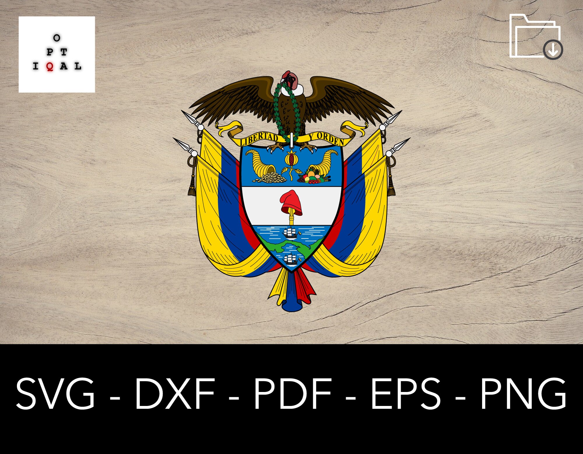 Colombian Crest Colombia Colombian Columbia Flag Map Shape | Etsy