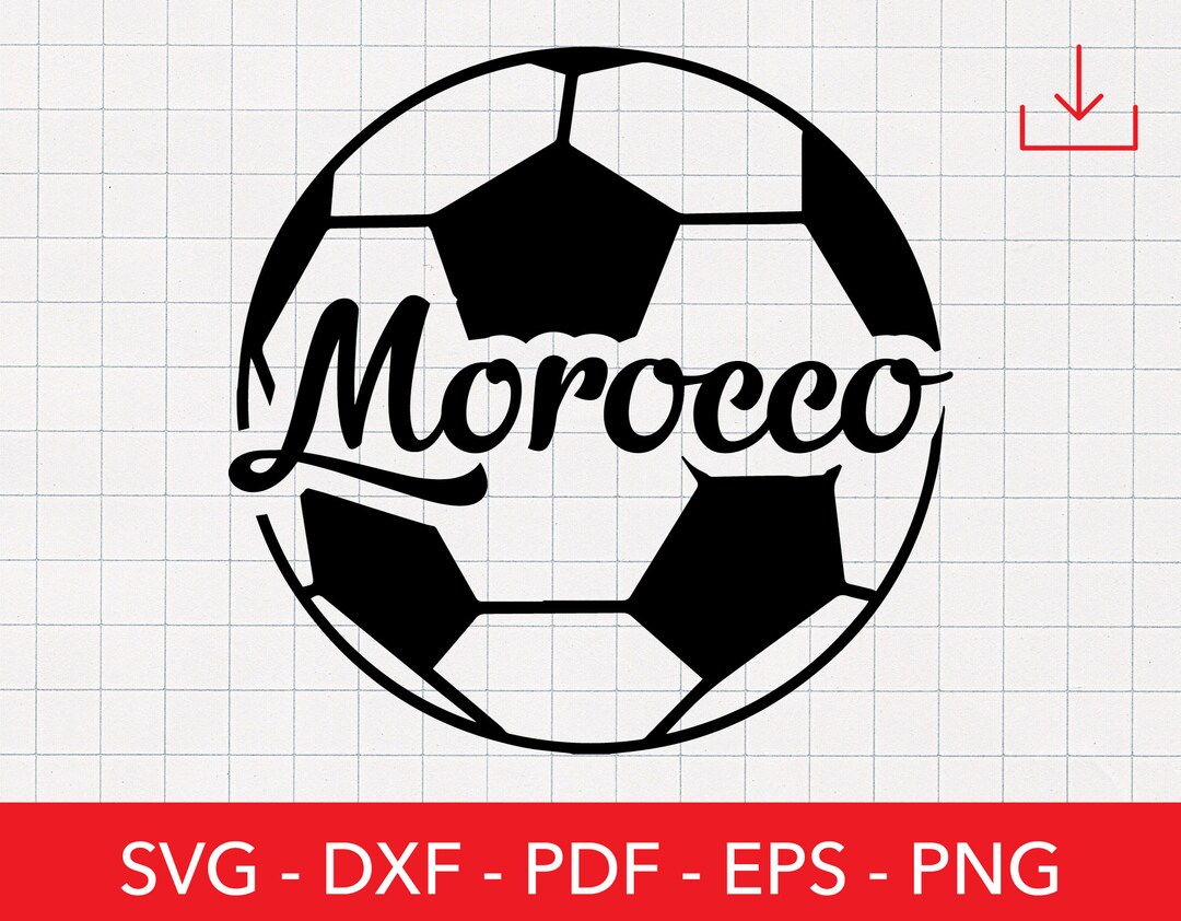 Morocco Svg, Soccer Ball Png, Moroccan Sticker, Casablanca, Logo ...
