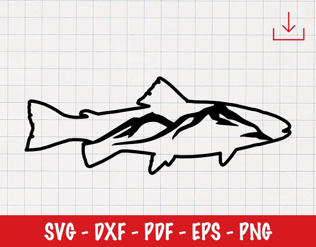 Trout Svg, Adventure Png, Mountains Clipart, Fish Vector, Fishing Shirt ...