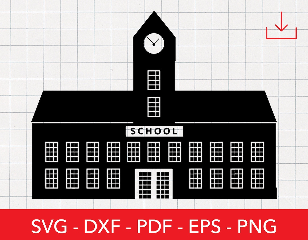 School Building Svg, Highschool Logo, Preschool, Middle Schooler ...