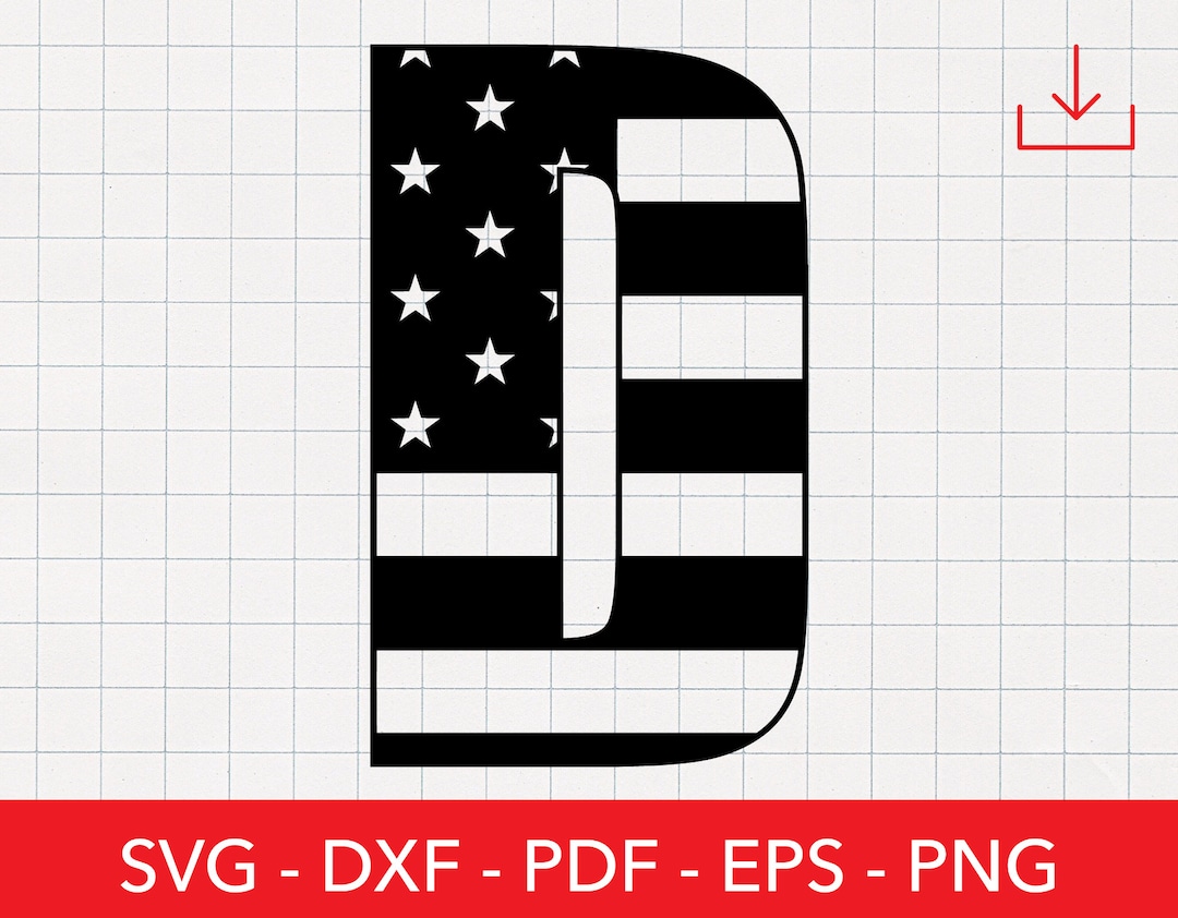 Letter D American Flag Svg, USA Map, United States Png, Cricut File ...