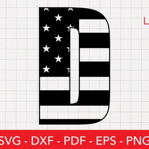 Letter D American Flag Svg, USA Map, United States Png, Cricut File ...