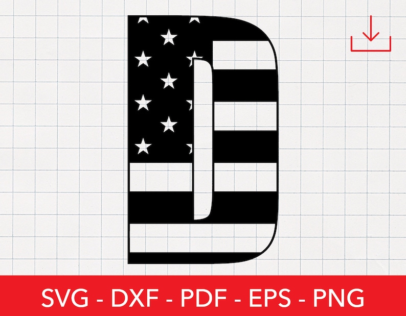 Letter D American Flag Svg USA Map United States Png Cricut - Etsy