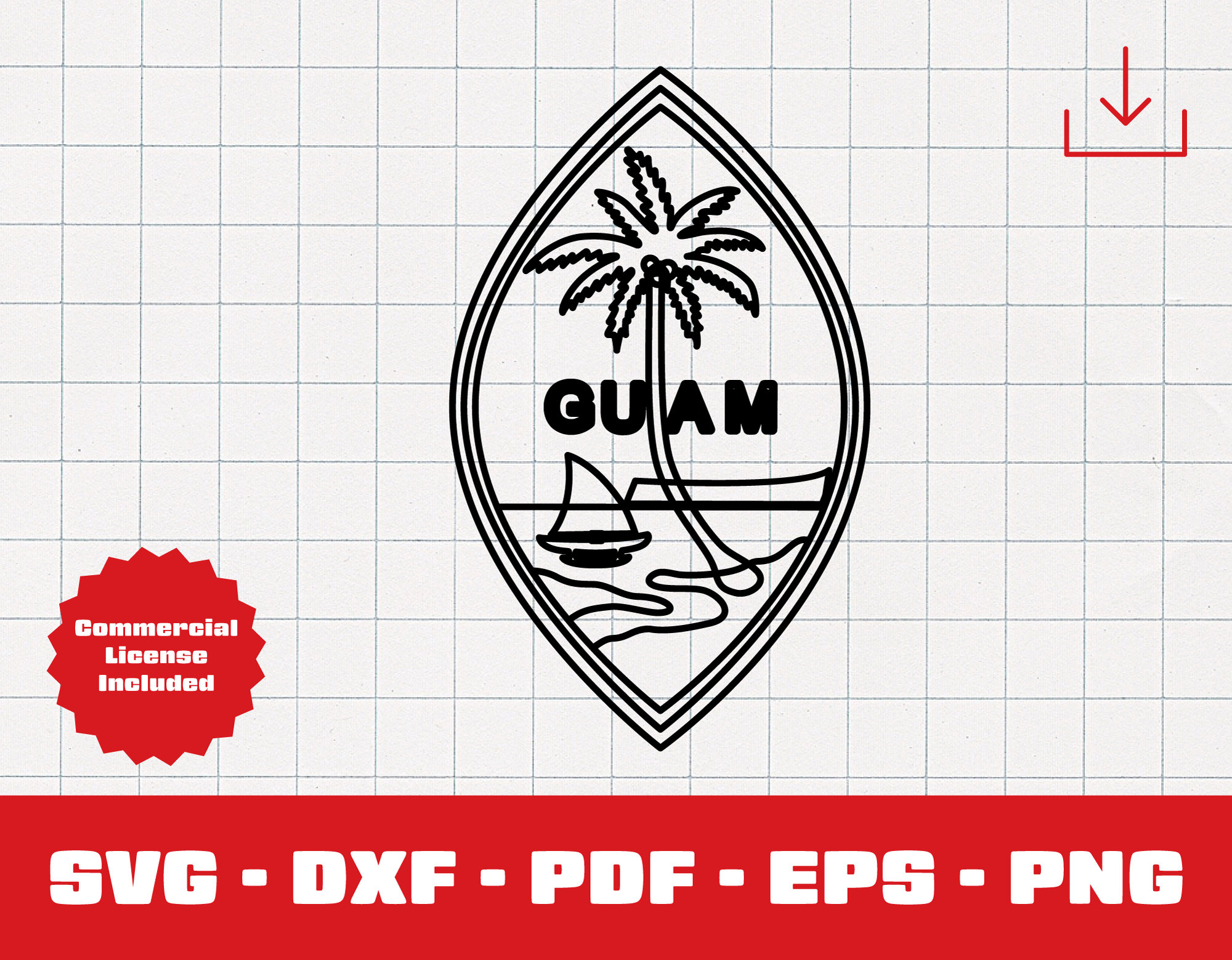 Guam Svg Guam Flag Vector Seal of Guam Clipart Mariana - Etsy Canada