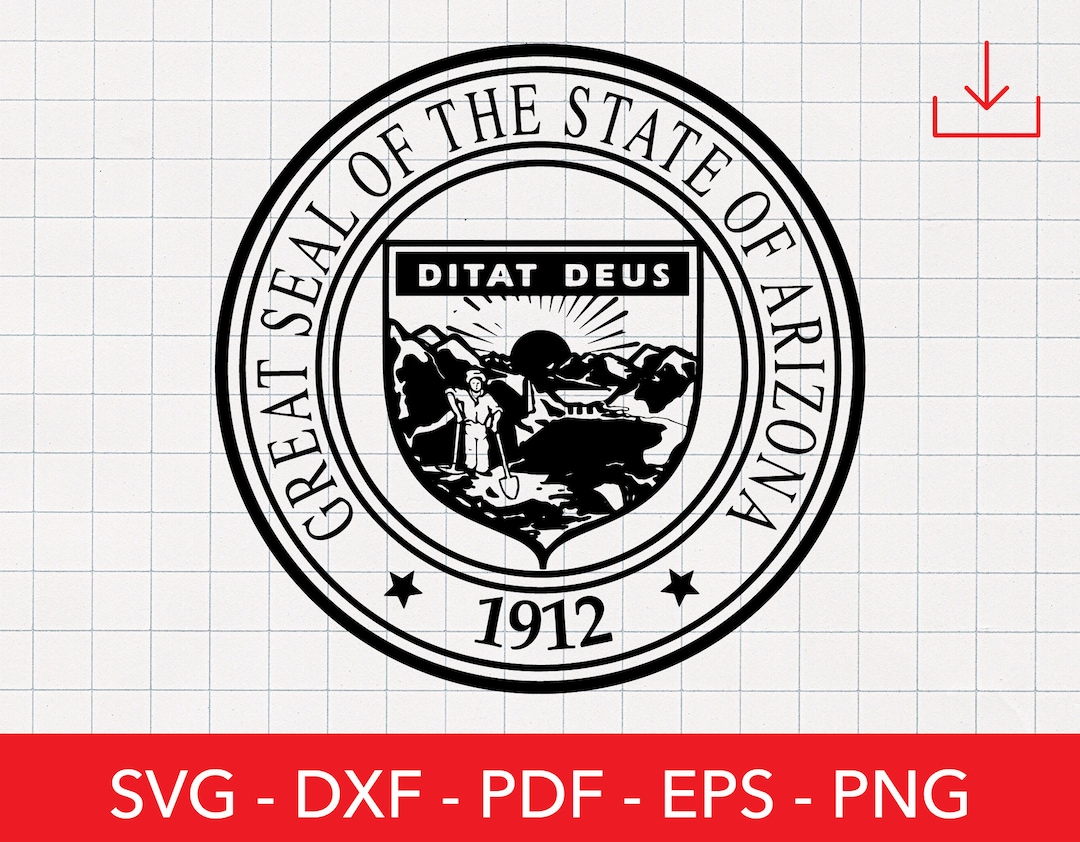 Arizona Svg, Arizona State Seal, Motto Clipart, Crest, Emblem, State ...