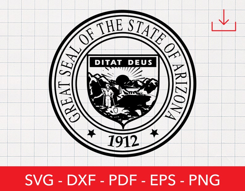Arizona Svg Arizona State Seal Motto Clipart Crest Emblem - Etsy