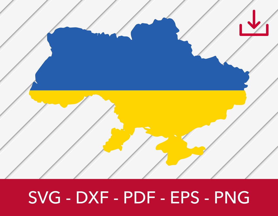 Ukraine Svg, Ukrainian Flag Map Shape - Sticker, Vector, Decal, Logo ...