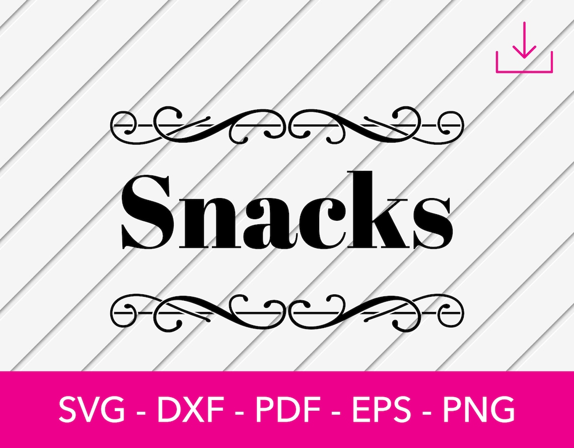 Snacks Label Svg Snacks Logo Svg Snacks Svg Kitchen Svg | Etsy