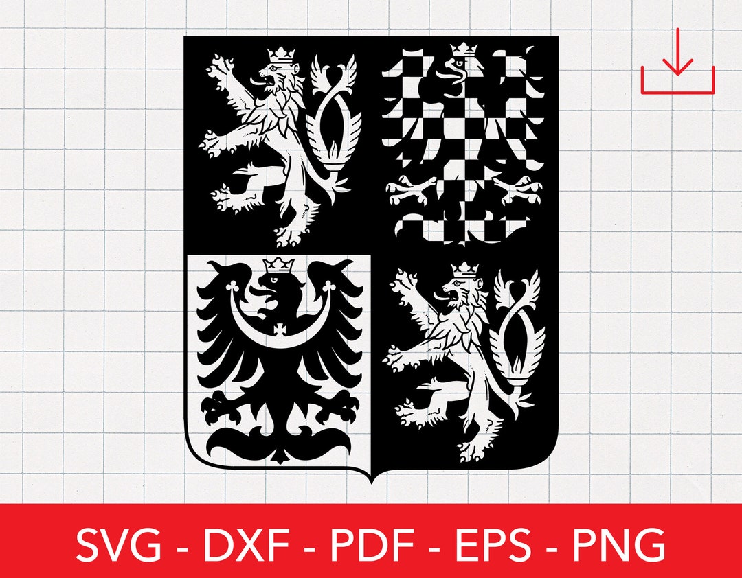 Czech Republic Svg, Czechia Country Seal, Bohemia Clipart, Crest ...