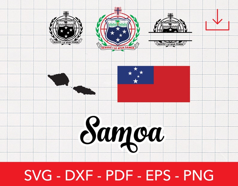 Samoa Svg Svg Bundle Samoa Map Samoa Flag Seal of Samoa - Etsy