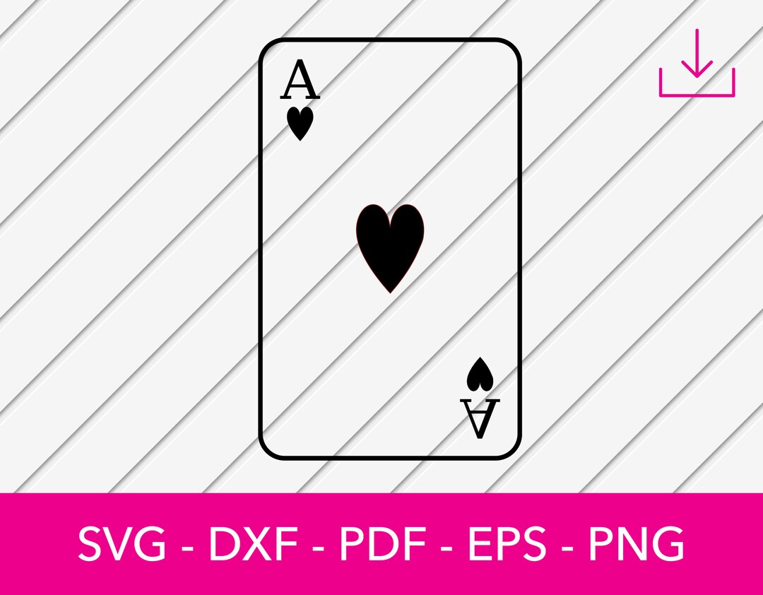 Ace of Hearts Poker Card SVG - Vector, Decal, Logo, Clipart, Silhouette ...