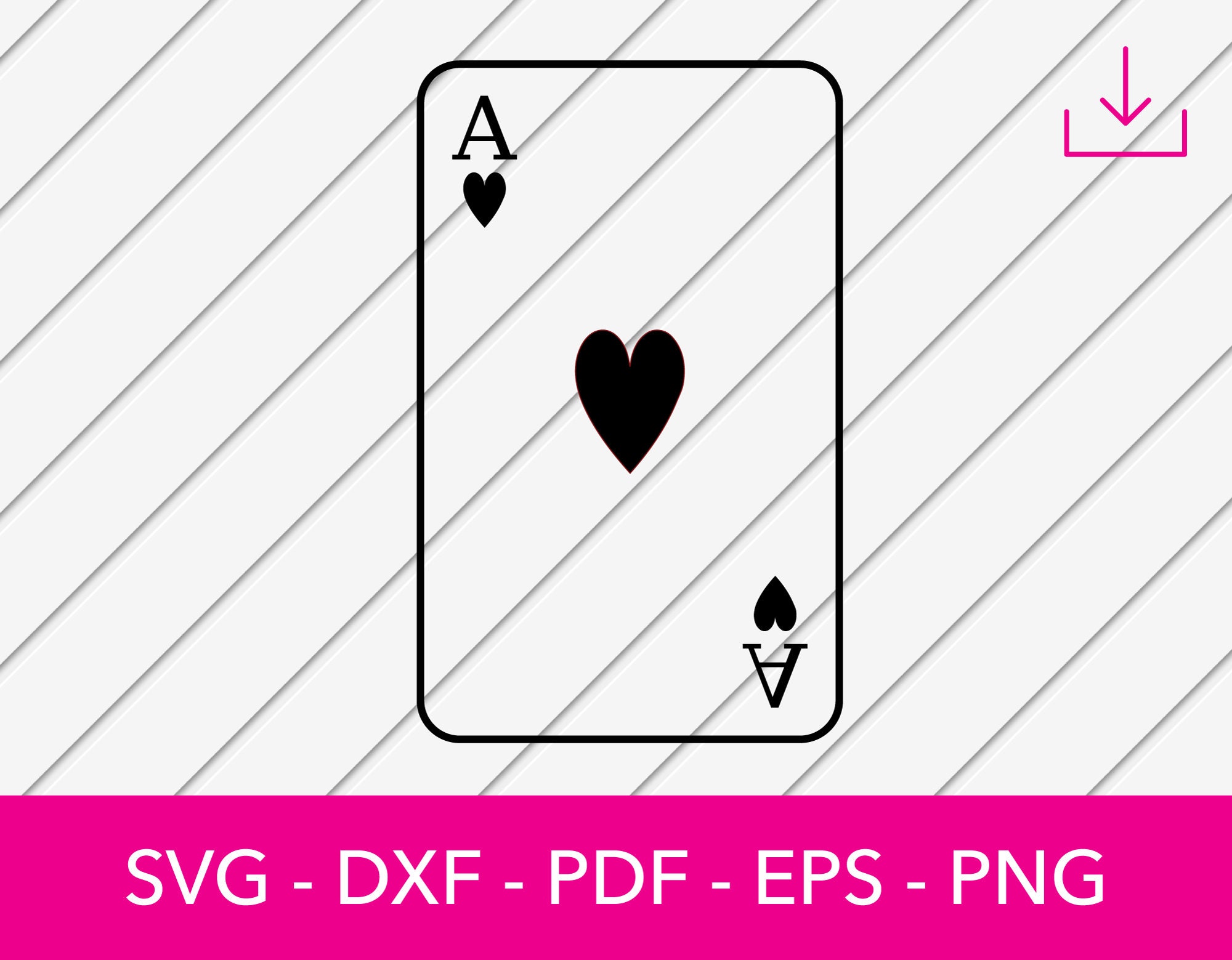 Ace of Hearts Poker Card SVG Vector Decal Logo Clipart | Etsy