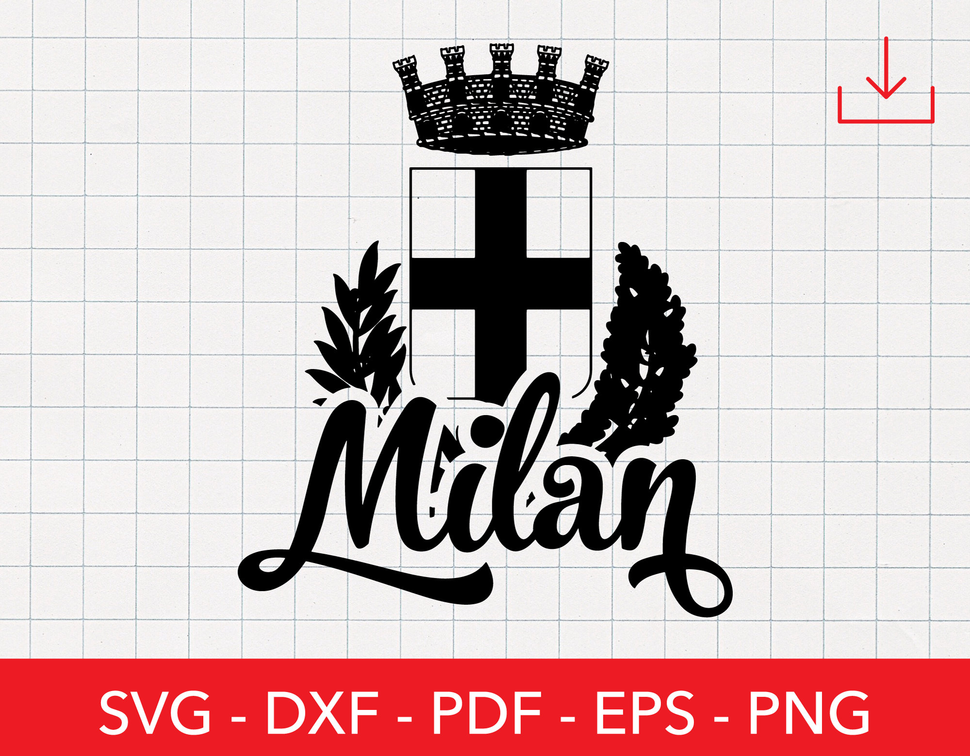 Milan Svg Milan Flag Svg Seal of Milan Svg Coat of Arms - Etsy Singapore