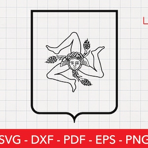 Sicily Svg, Sicilian Flag, Italy Svg, Seal of Sicily Clipart, Crest ...