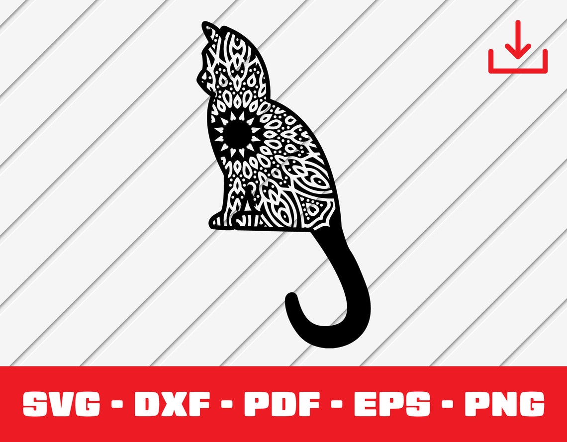 Kitten Svg Floral Cat Svg Mandala Cat Svg Zentangle for - Etsy