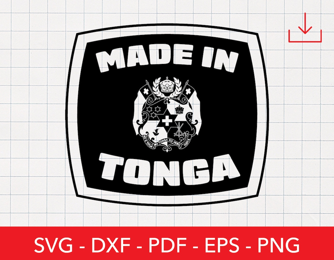 Tonga Svg, Made in Tonga Design, Tongan Flag Svg, Seal of Tonga Svg ...