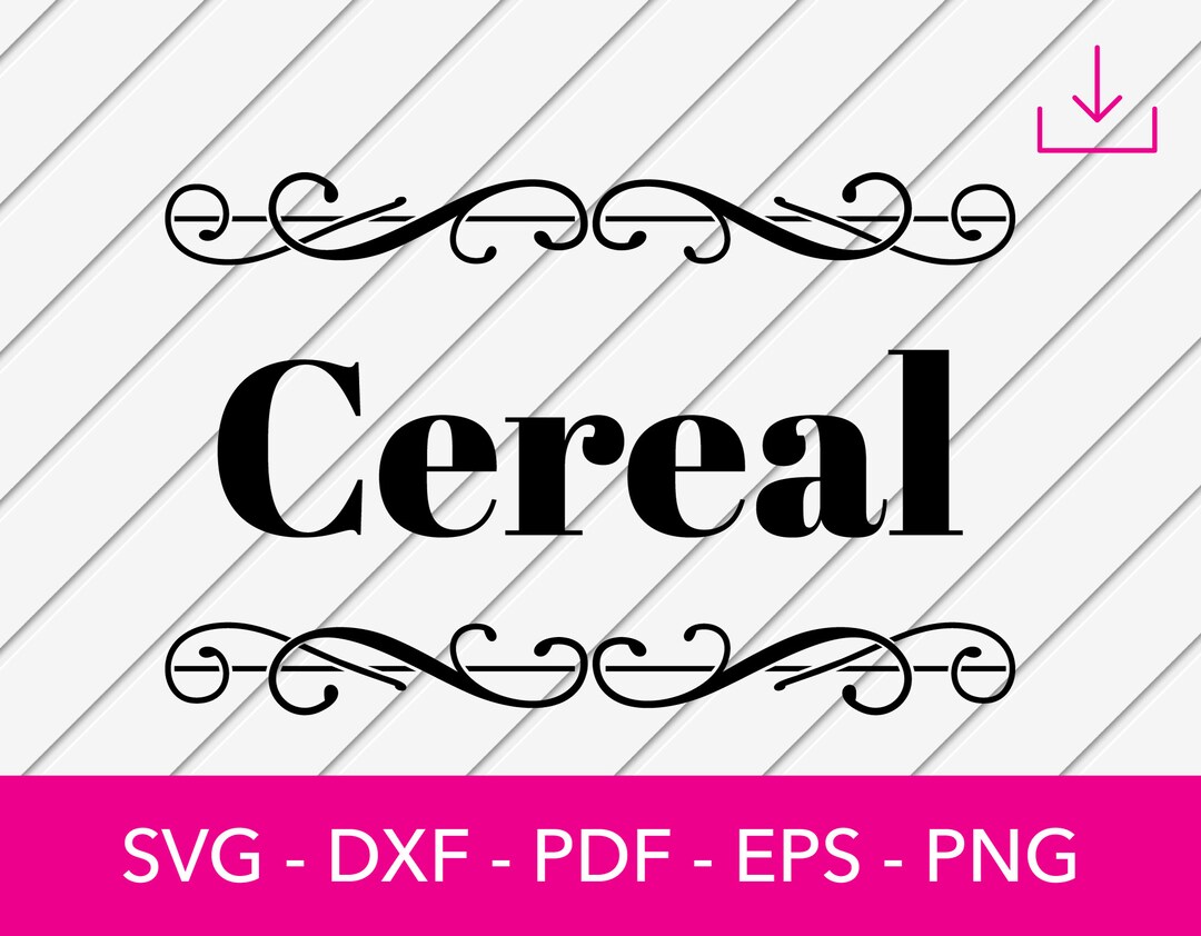 Cereal Label Svg, Cereal Logo Svg, Cereal Svg, Kitchen Svg, Label File ...