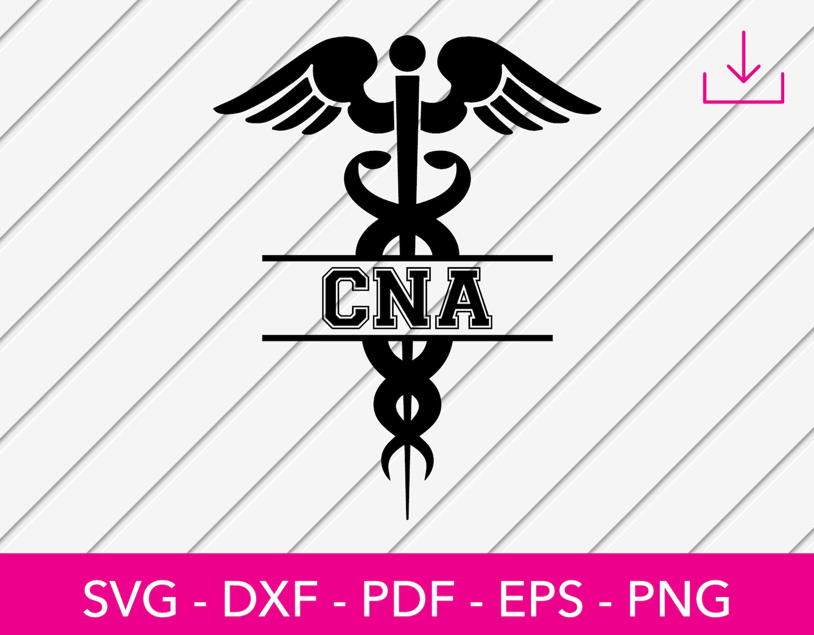 CNA Svg, Certified Nursing Assistant Svg, Medical Clipart, Caduceus ...