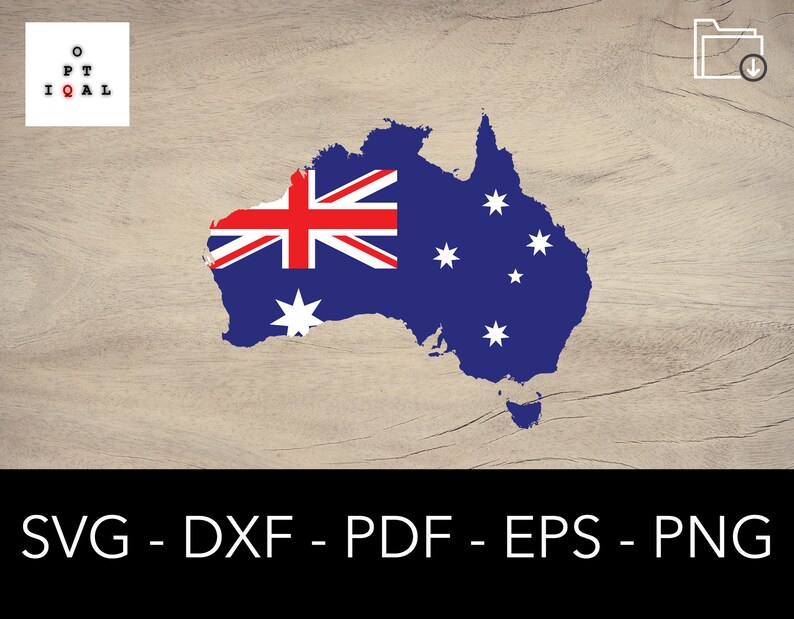 Australia Australian Flag Map Shape SVG Sticker Vector - Etsy