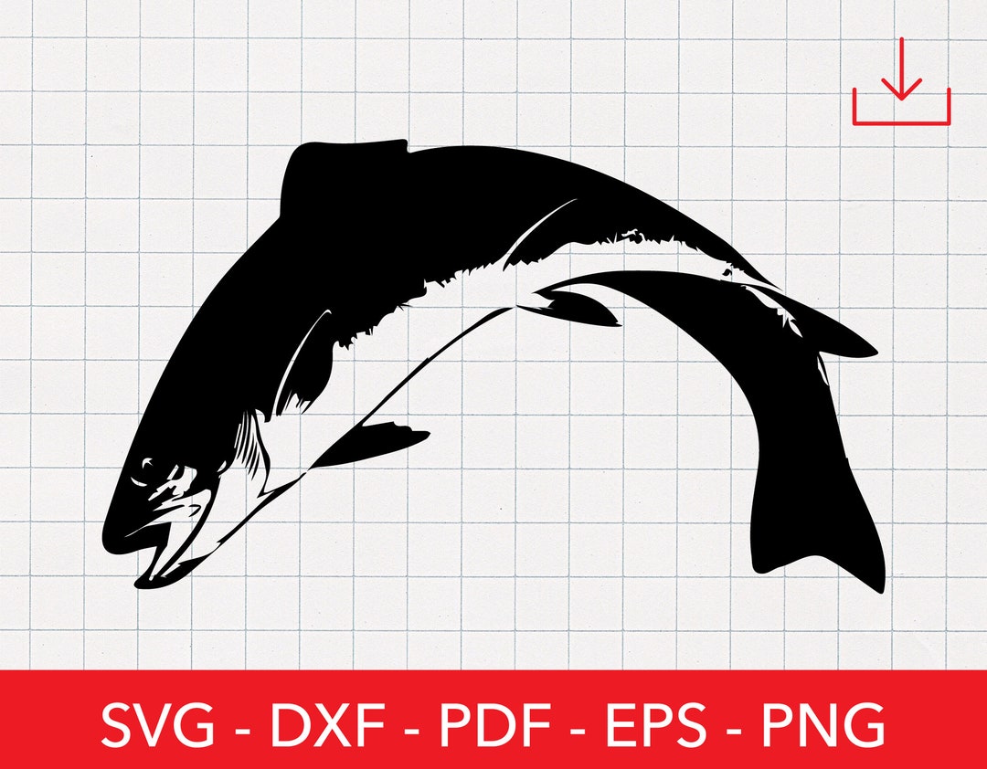 Trout Svg, Bass Logo, Fish Outline Vector, Fly Fishing Clipart, Cricut ...