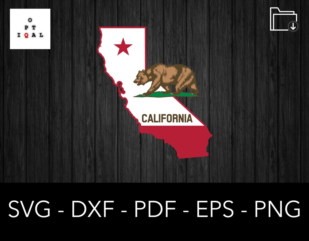 California Svg, State Flag Logo, Map Shape Clipart, Bear Sticker ...