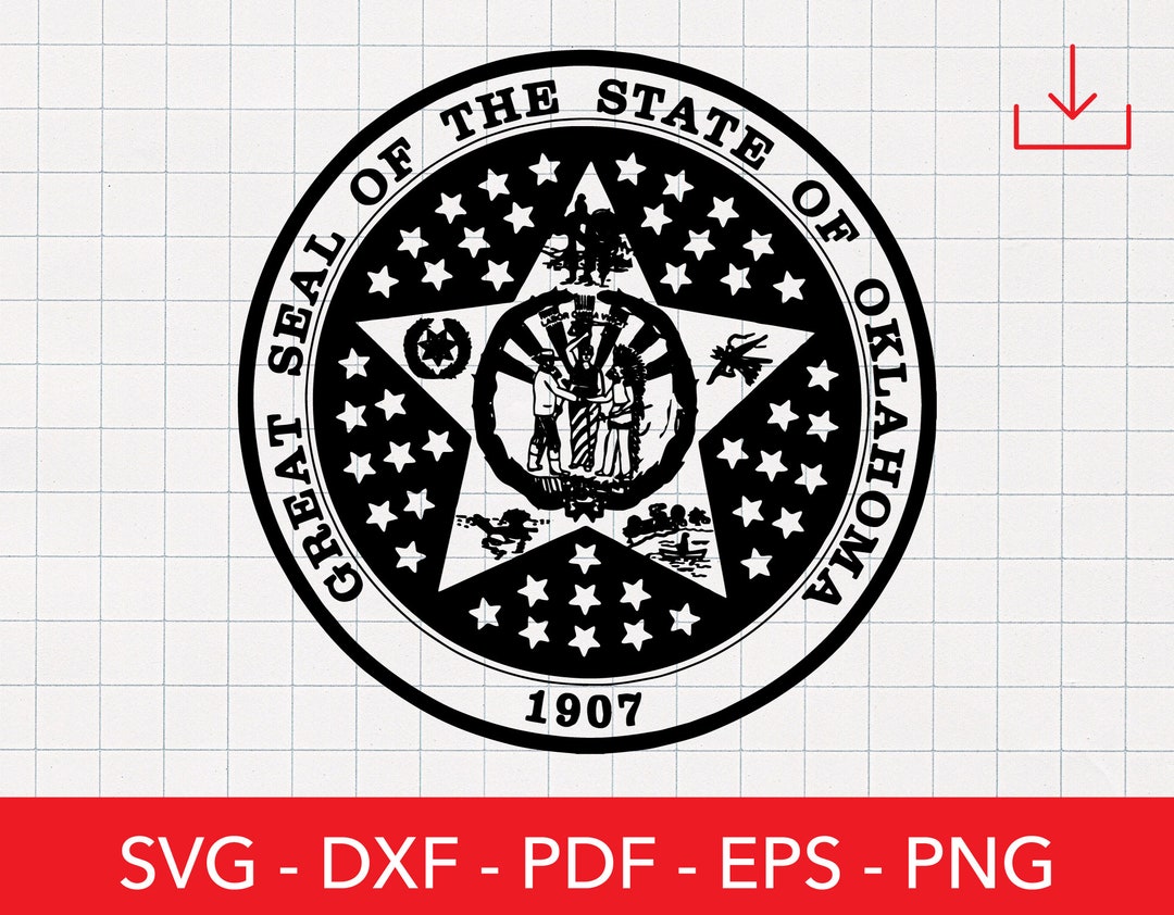 Oklahoma Svg, Oklahoma State Seal, Star Clipart, Crest, Emblem, State ...