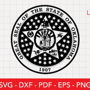 Oklahoma Svg, Oklahoma State Seal, Star Clipart, Crest, Emblem, State ...