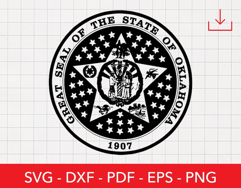 Oklahoma Svg, Oklahoma State Seal, Star Clipart, Crest, Emblem, State ...