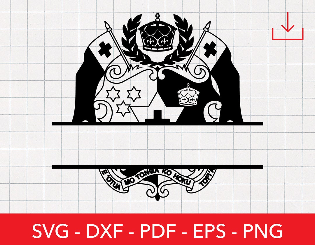 Tonga Svg, Tongan Flag Svg, Seal of Tonga Svg, Tongatapu Crest, Badge ...