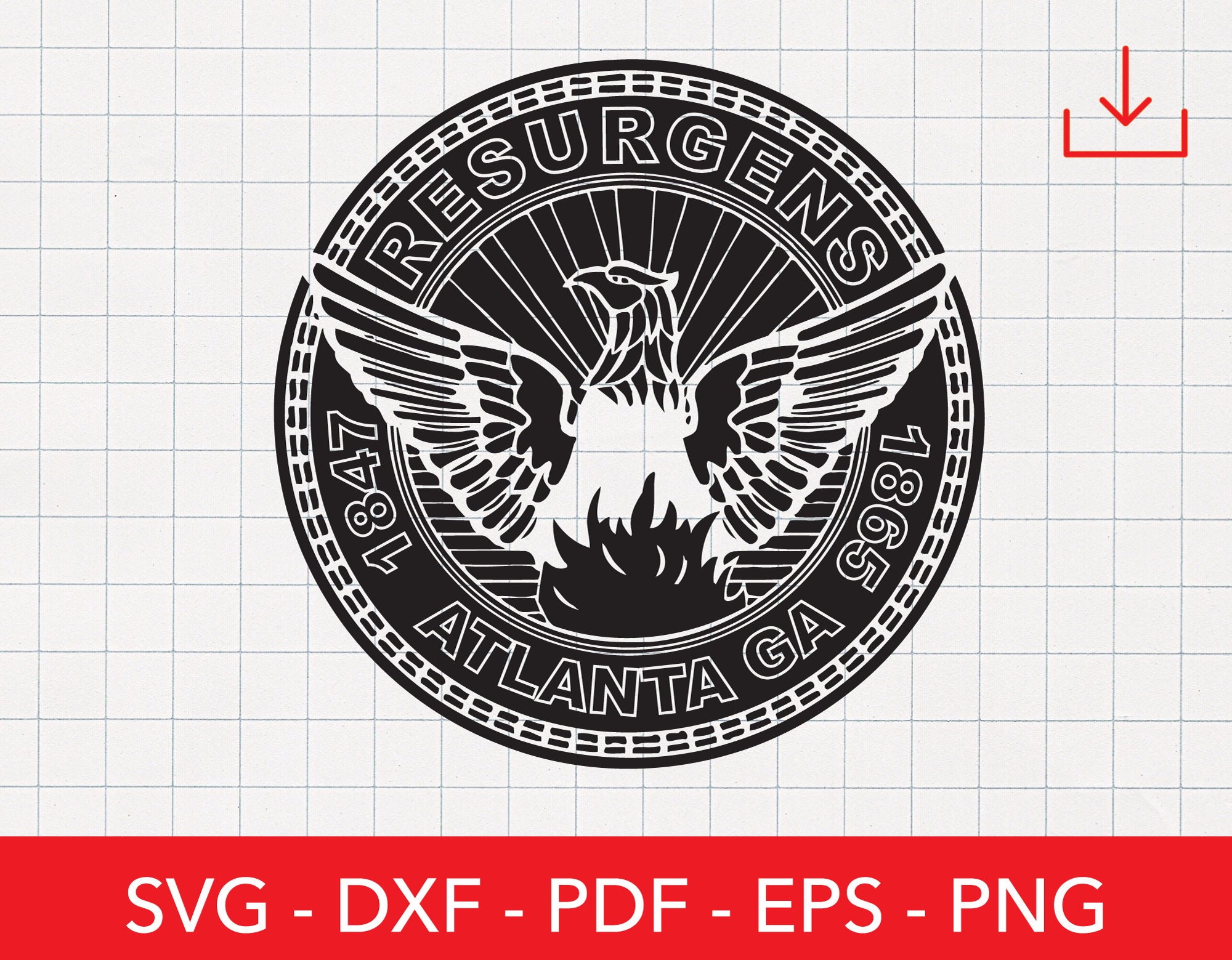 Atlanta Svg Atlanta City Seal Png Logo Decal Crest Badge - Etsy