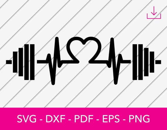 Barbell Svg Workout Svg Gym Svg Heartbeat Svg Exercise - Etsy