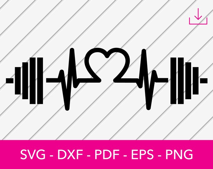 Barbell Svg Workout Svg Gym Svg Heartbeat Svg Exercise - Etsy
