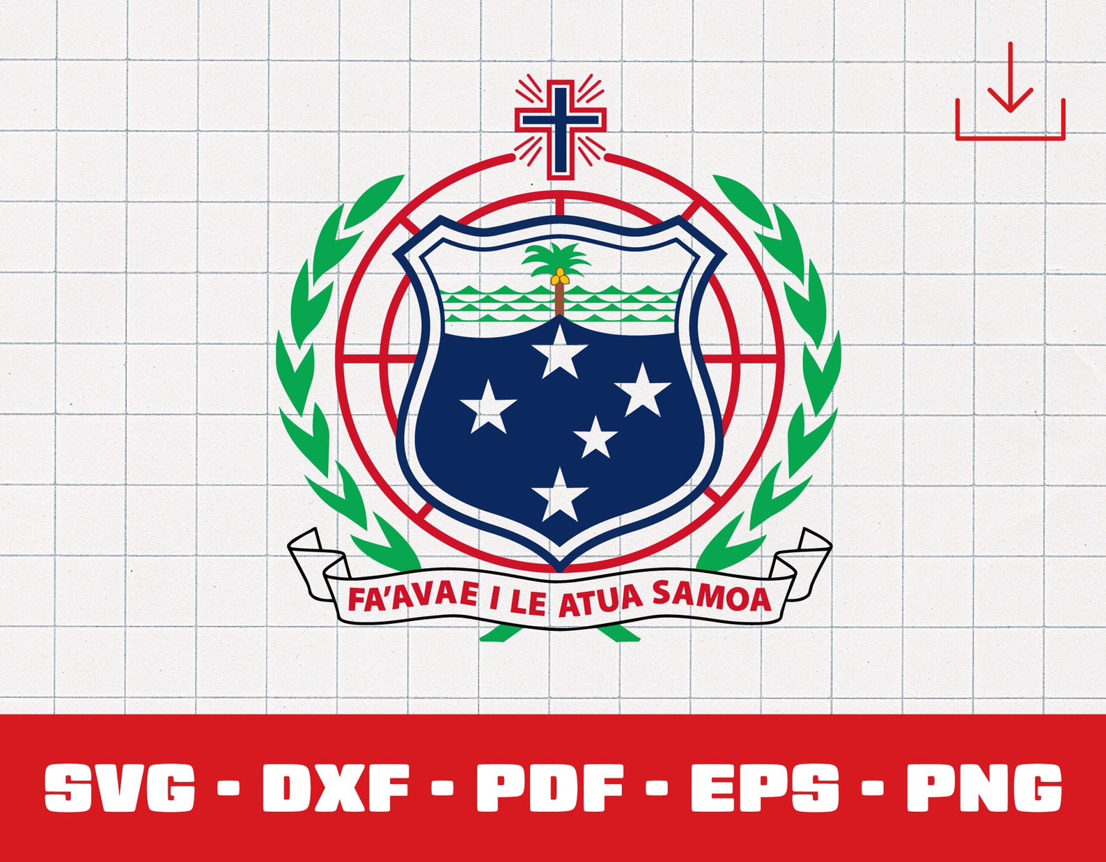 Samoa Svg, Samoa Flag Svg, Seal of Samoa Svg, Crest, Badge, Emblem ...