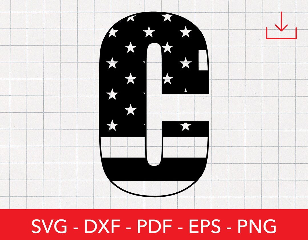 Letter C American Flag Svg, USA Map, United States Png, Cricut File ...