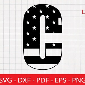 Letter C American Flag Svg, USA Map, United States Png, Cricut File ...
