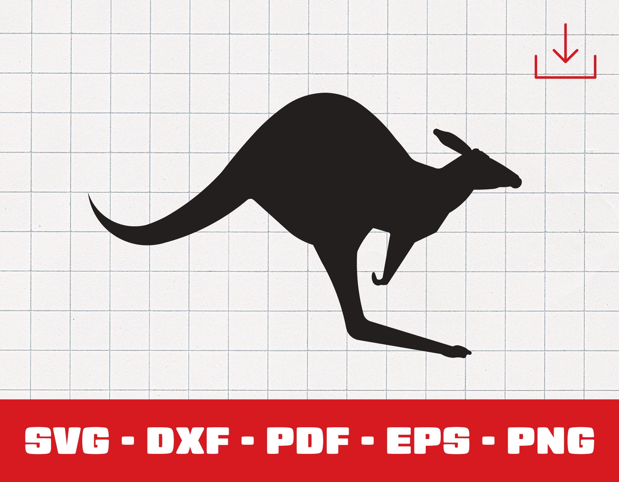 DXF Digital File PNG Kangaroo SVG Papercraft Clip Art & Image Files ...