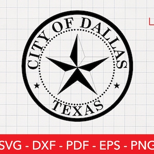 Dallas Texas Svg, Dallas City Seal Svg, Png, Crest, Badge, Emblem ...