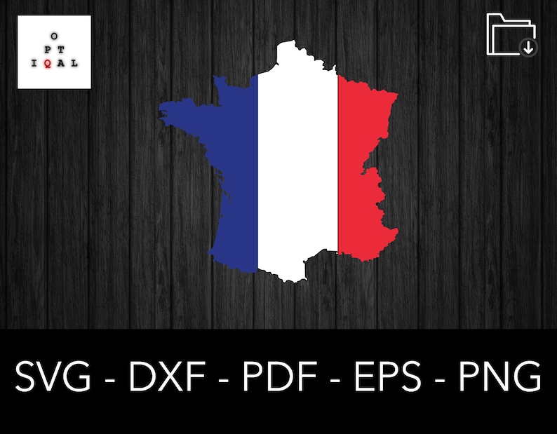 France French Flag Map Shape SVG Sticker Vector Decal - Etsy