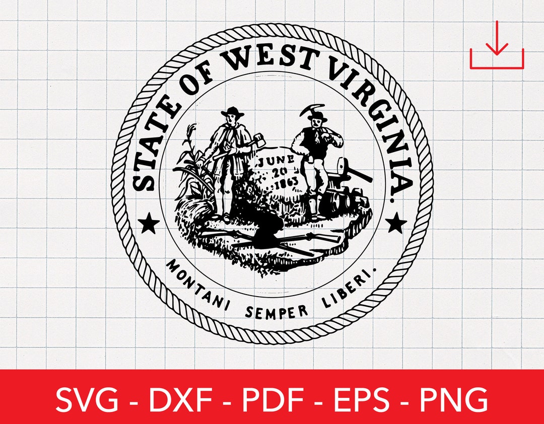 West Virginia Svg, Virginia State Seal, Motto Clipart, Crest, Emblem ...