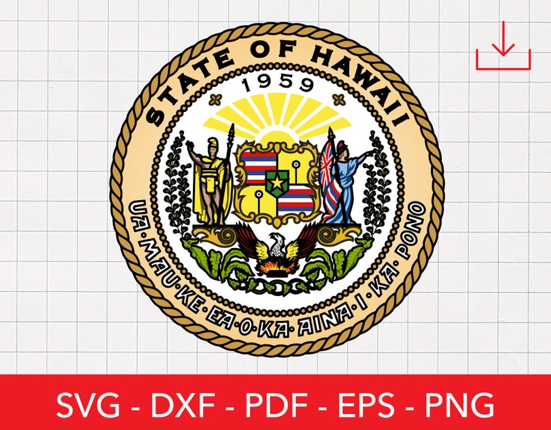 Hawaii Svg Hawaii Flag Svg Seal of Hawaii Honolulu Crest - Etsy
