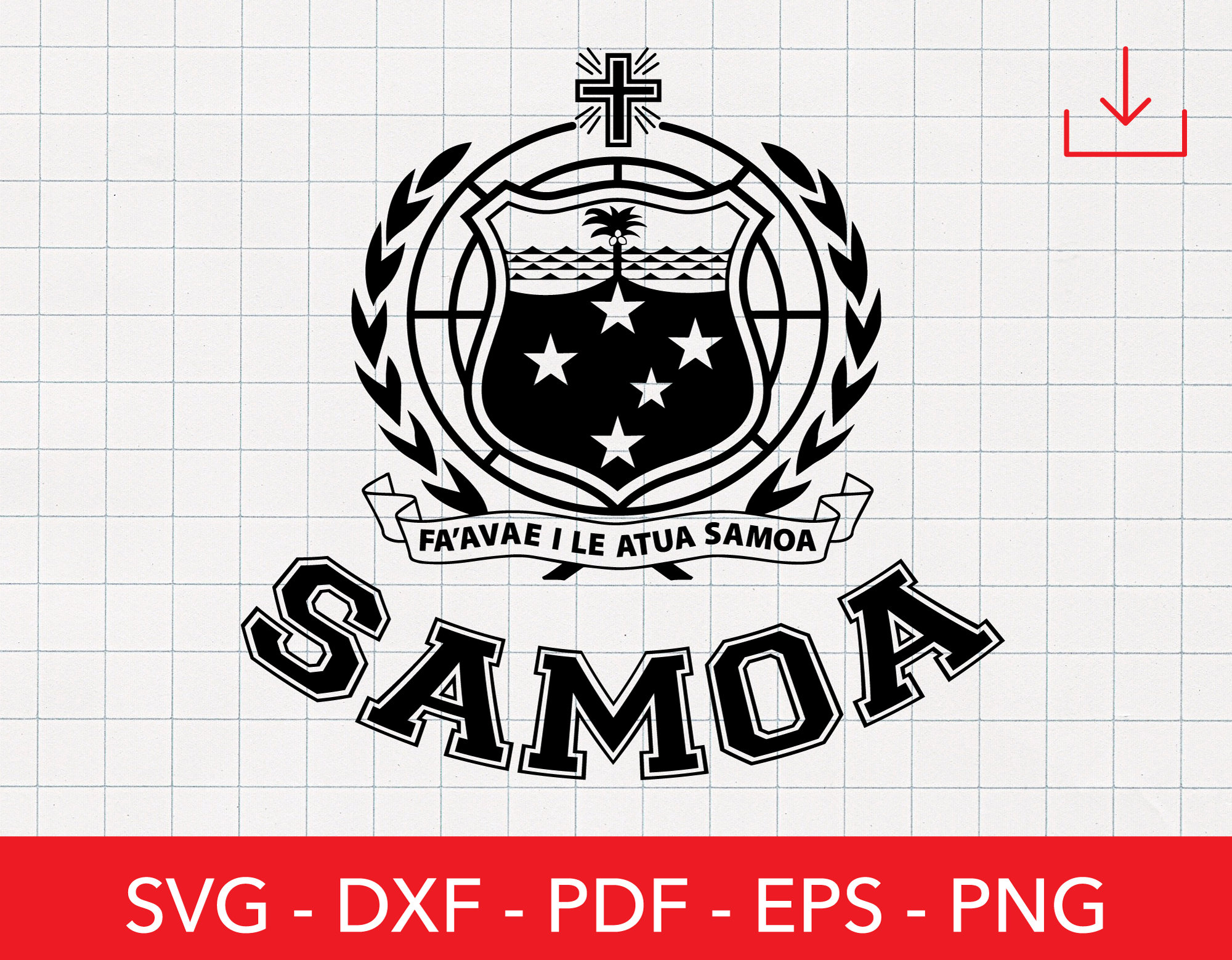 Samoa Svg Samoa Flag Svg Seal of Samoa Svg Crest Badge - Etsy