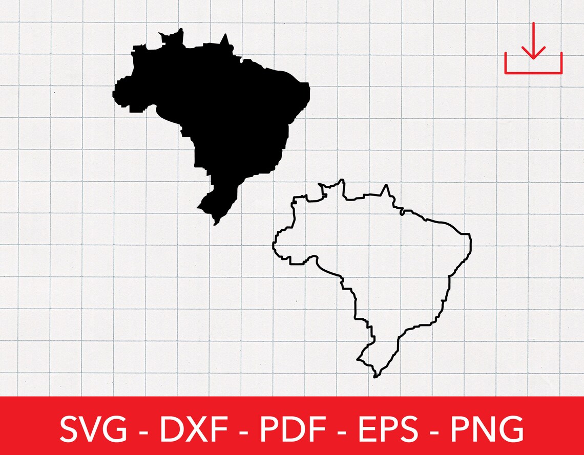Brazil Svg Brazilian Map Png Brazil Sticker São Paulo - Etsy