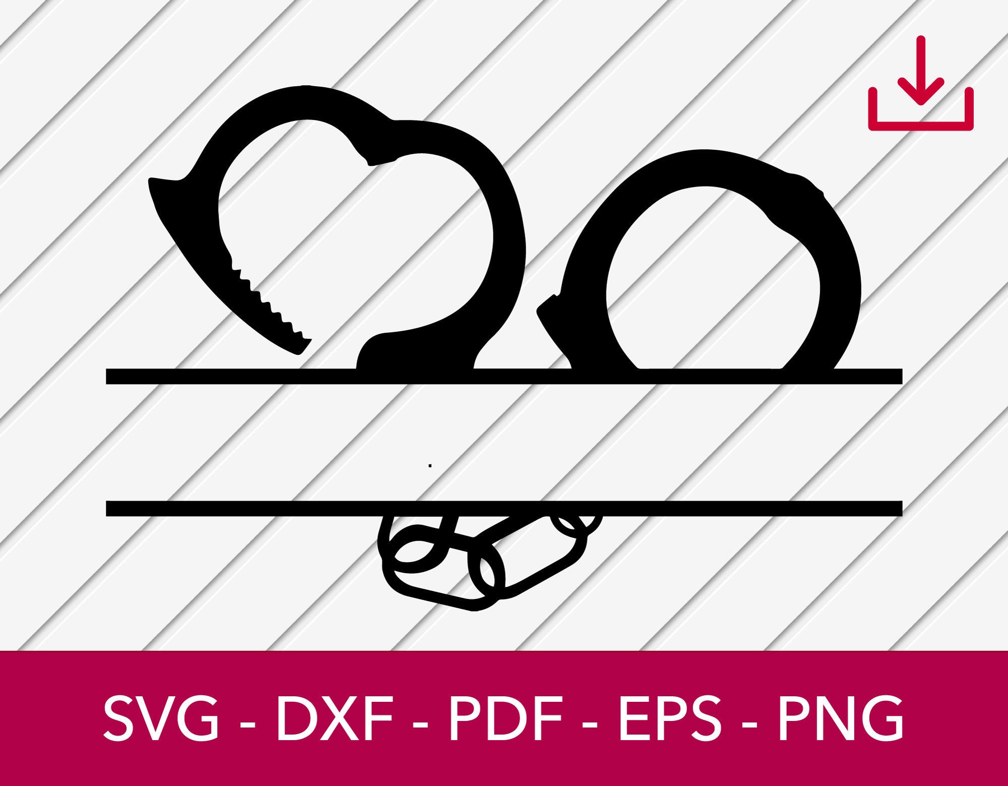 Handcuffs Svg Handcuffs Split Frame Svg Jail Svg Prison | Etsy