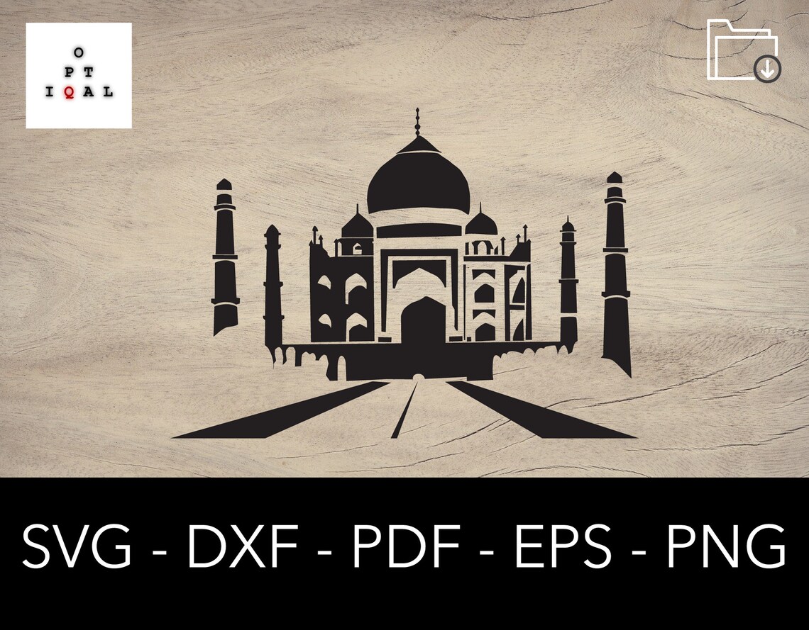 Taj Mahal Temple SVG India Travel SVG Vector Shape - Etsy