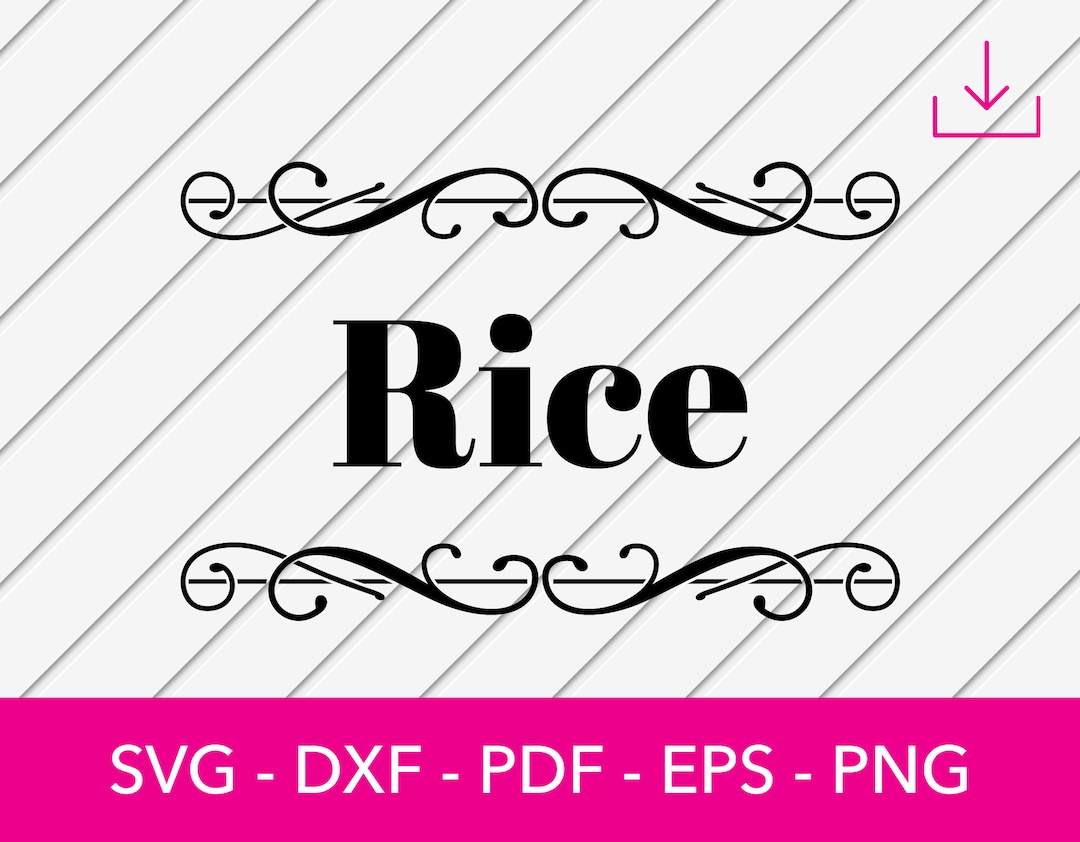 Rice Label Svg, Rice Logo Svg, Rice Svg, Kitchen Svg, Label File Svg ...